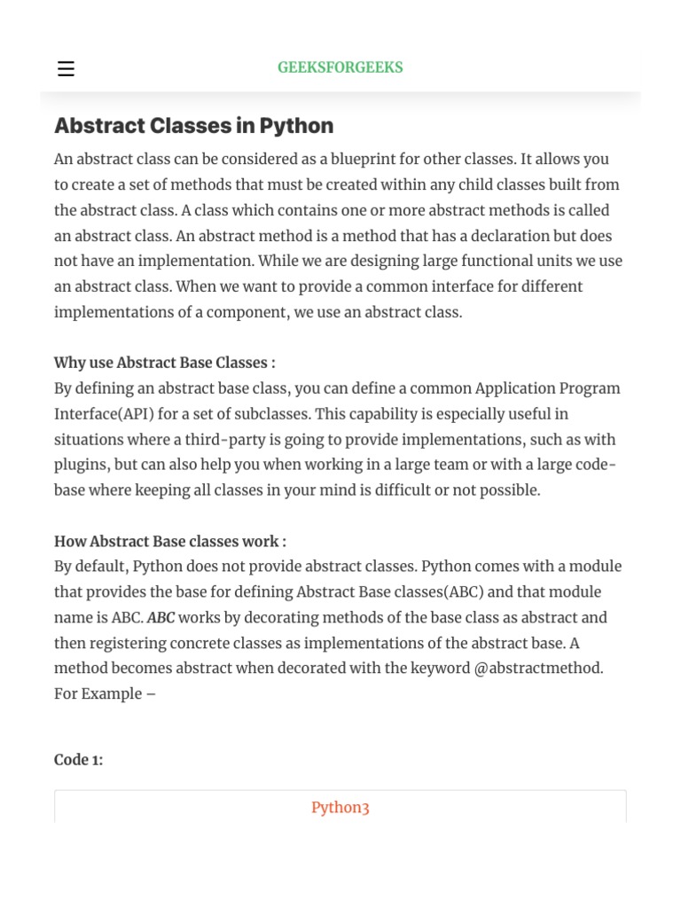 Abstract Method | PDF | Class (Computer Programming) | Inheritance (Object Oriented Programming)