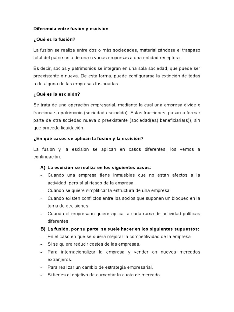 Fusión y Escisión | PDF