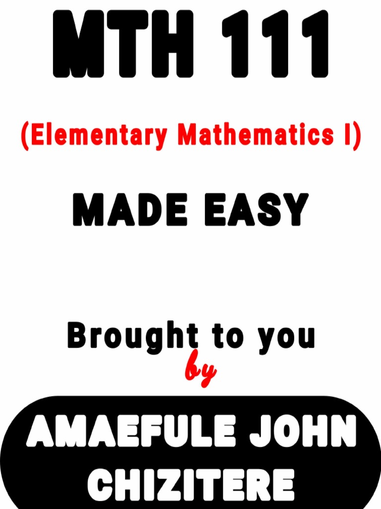 MTH 111 Made Easy | PDF