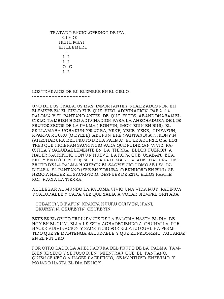Tratado Enciclopedico de Ifa Irete Meyi | PDF | Religión étnica ...