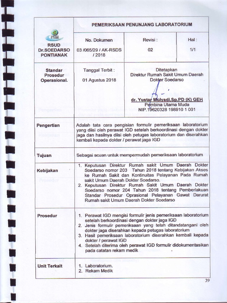 Pemeriksaan Penunjang Laboratorium | PDF