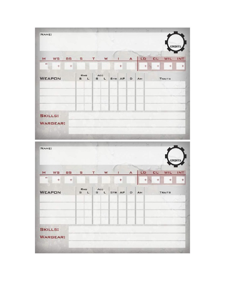 Necromunda Gang Cards | PDF