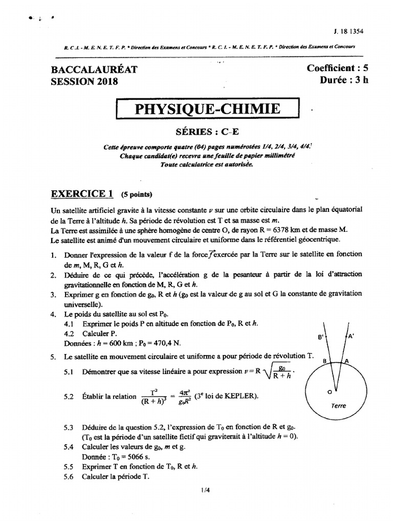 Bac C Physique 2018 | PDF