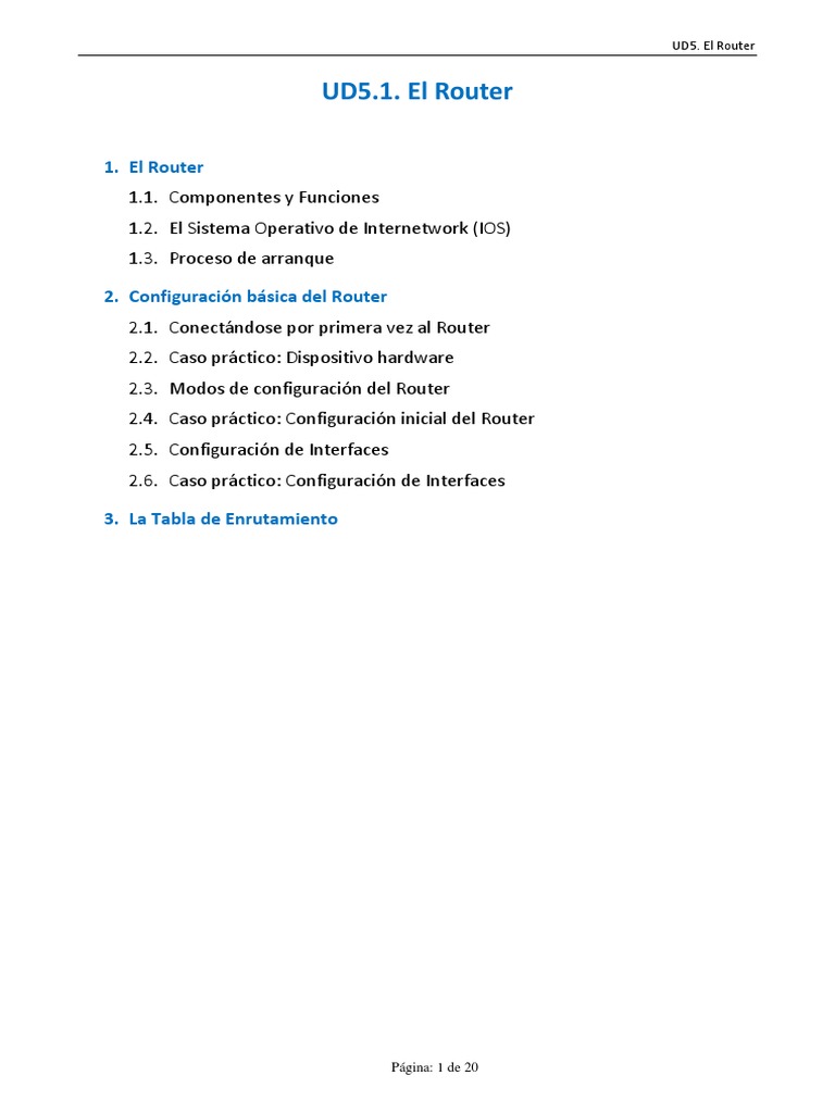 UD5.1. El Router | Descargar gratis PDF | Enrutador (Computación) | Cubierta segura