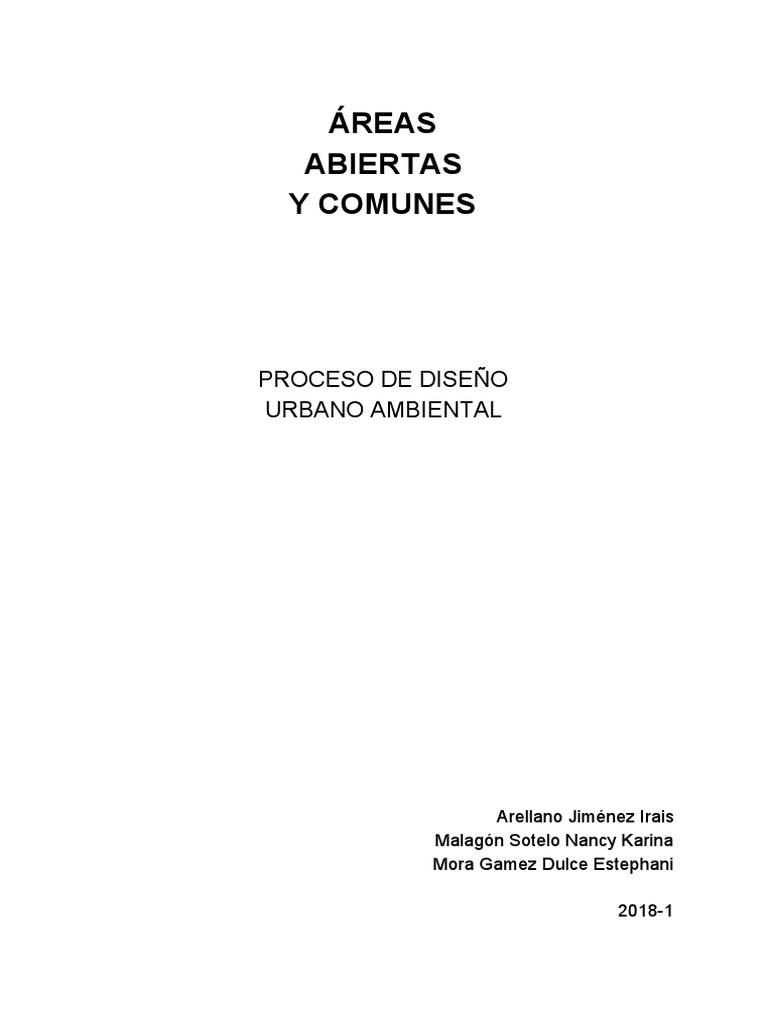 Áreas Abiertas y Comunes | PDF | Calle | Peatonal