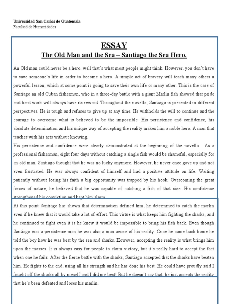 Essay The Old Man and The Sea | PDF | Courage