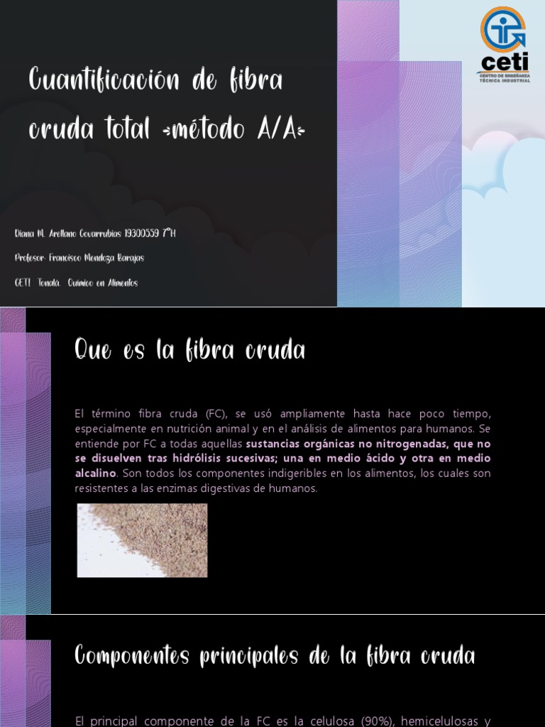 Fibra Cruda | Descargar gratis PDF | Fibra dietética | Dieta y nutrición