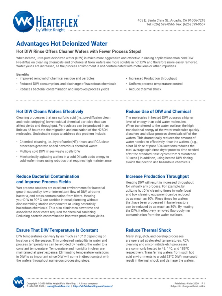 Advantages of Using Hot DI Water | PDF | Purified Water | Water