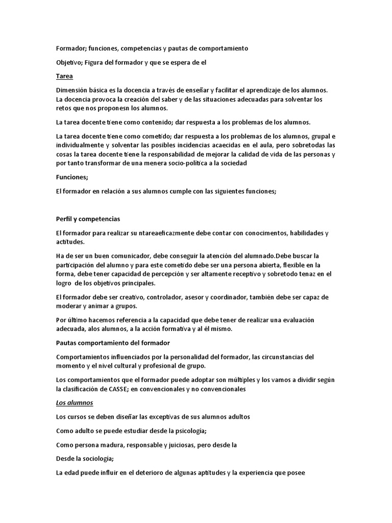 Funciones del Formador de Formadores | PDF | Aprendizaje | Enseñando