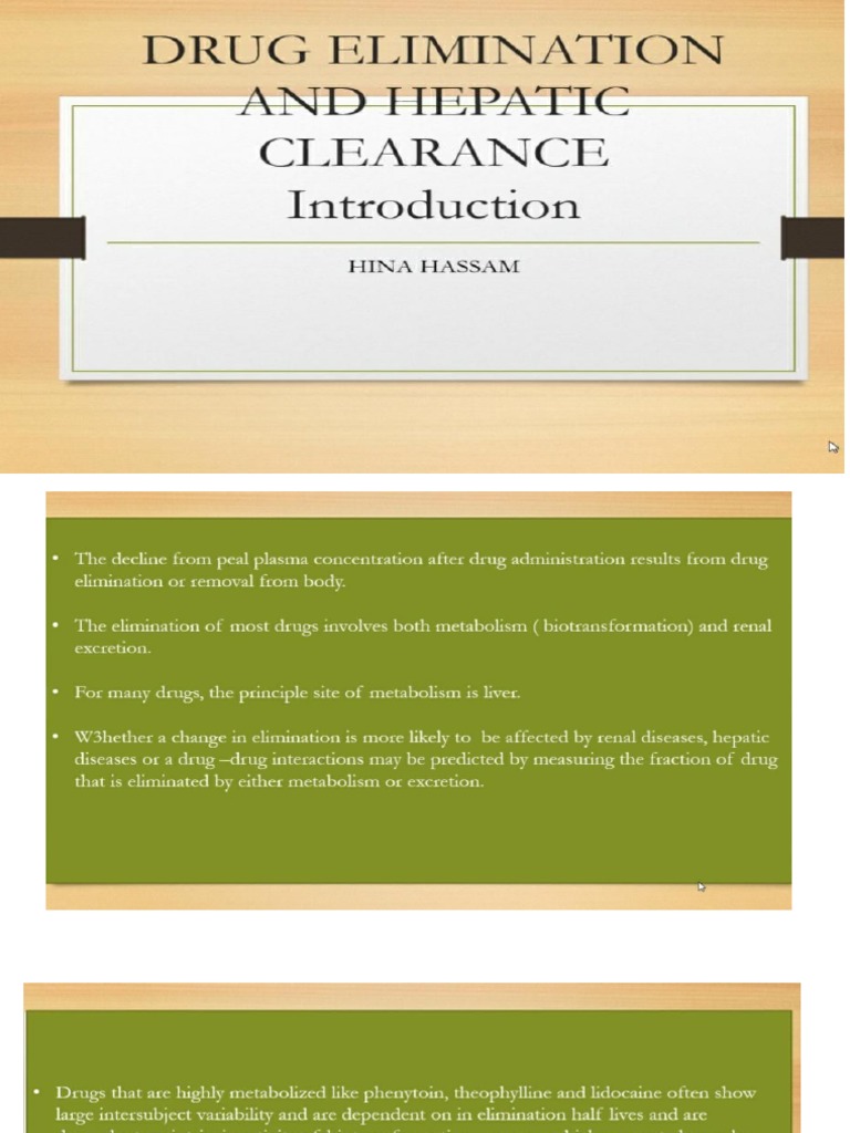 Chapter 2 Drug Elimination & Hepatic Clearance | PDF