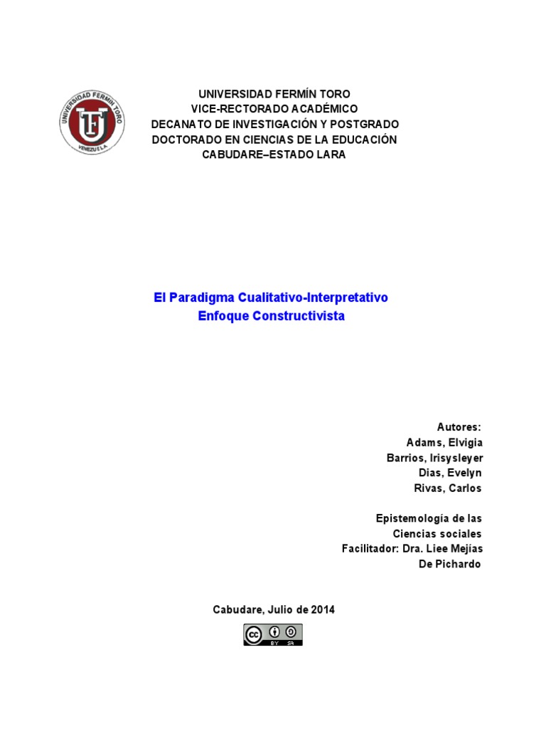 Paradigma Cualitativo-Interpretativo | PDF | Conocimiento | Paradigma