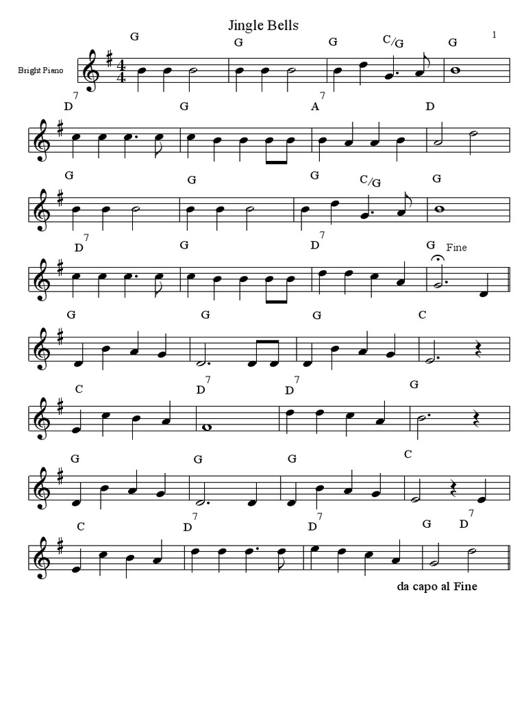Jingle Bells in G | PDF