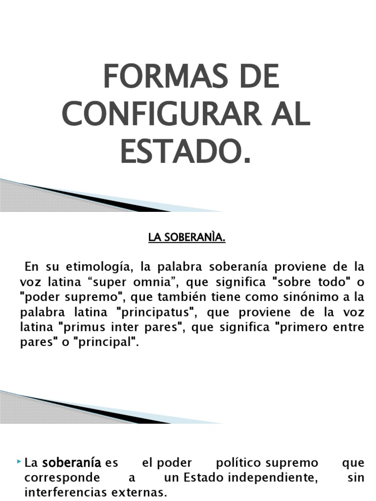 Formas de Configurar Al Estado | PDF | Soberanía | Formas de gobierno