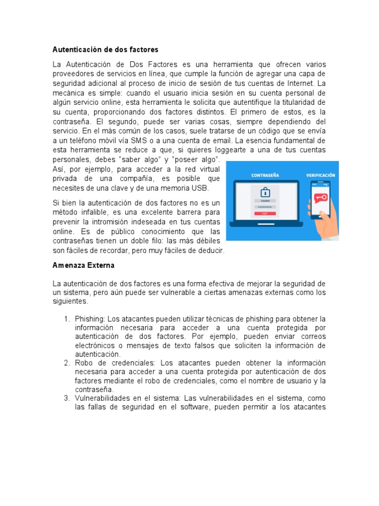 Autenticación de dos factores | PDF | Autenticación | Contraseña Autenticación de dos factores | PDF | Autenticación | Contraseña