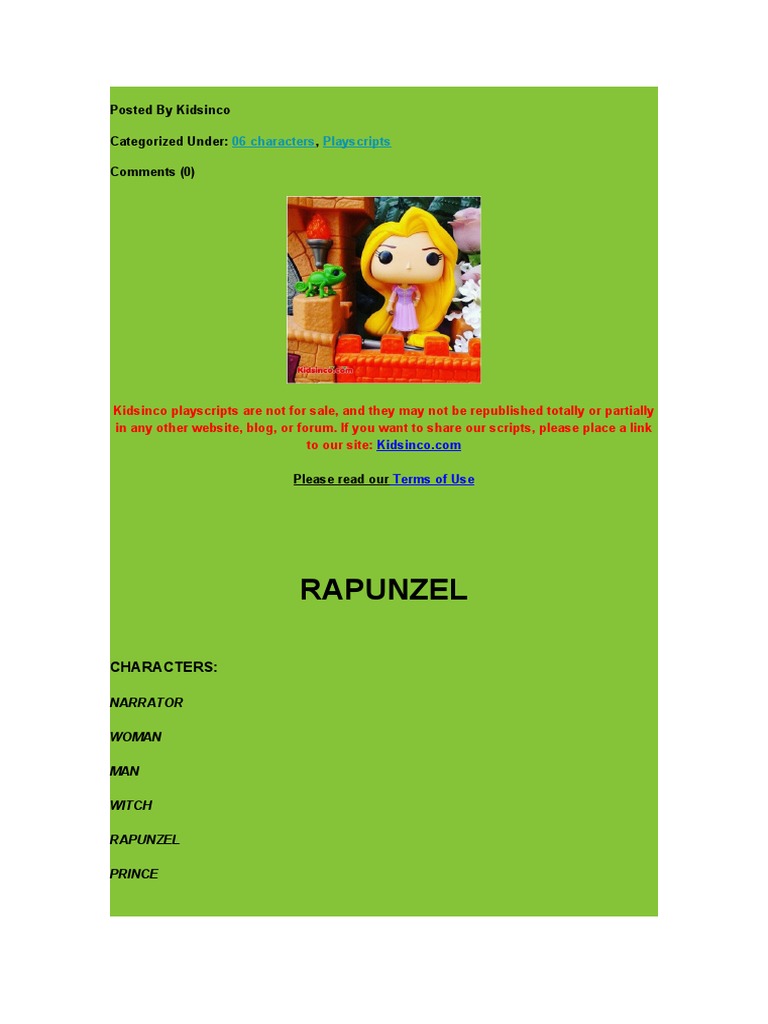 RAPUNZEL | PDF | Rapunzel | Fairy Tales