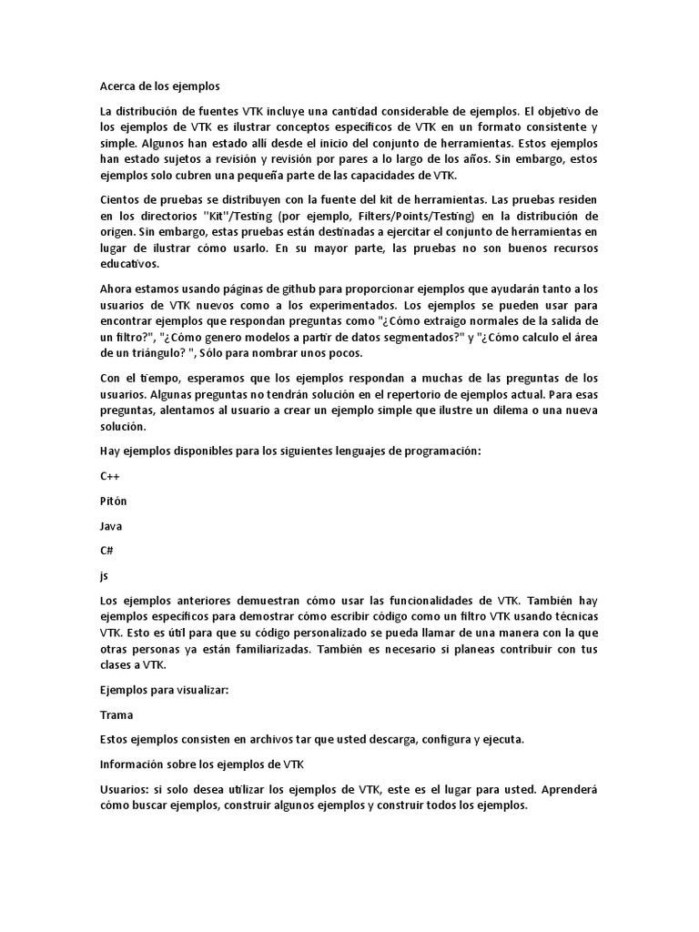 Acerca de Los Ejemplos VTK | PDF | Ingeniería de Sistemas | Gestión de ...