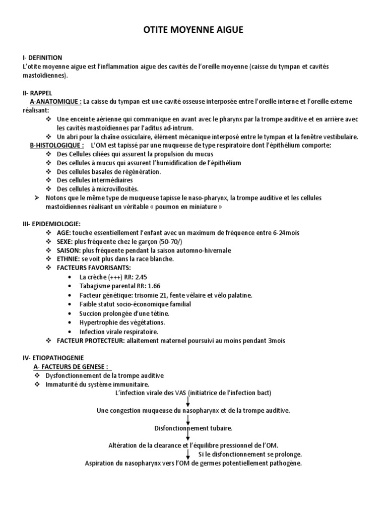 Otite Moyenne Aigue | PDF | Oreille | Épithélium