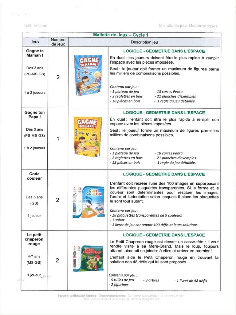 Jeux Mathématiques | PDF