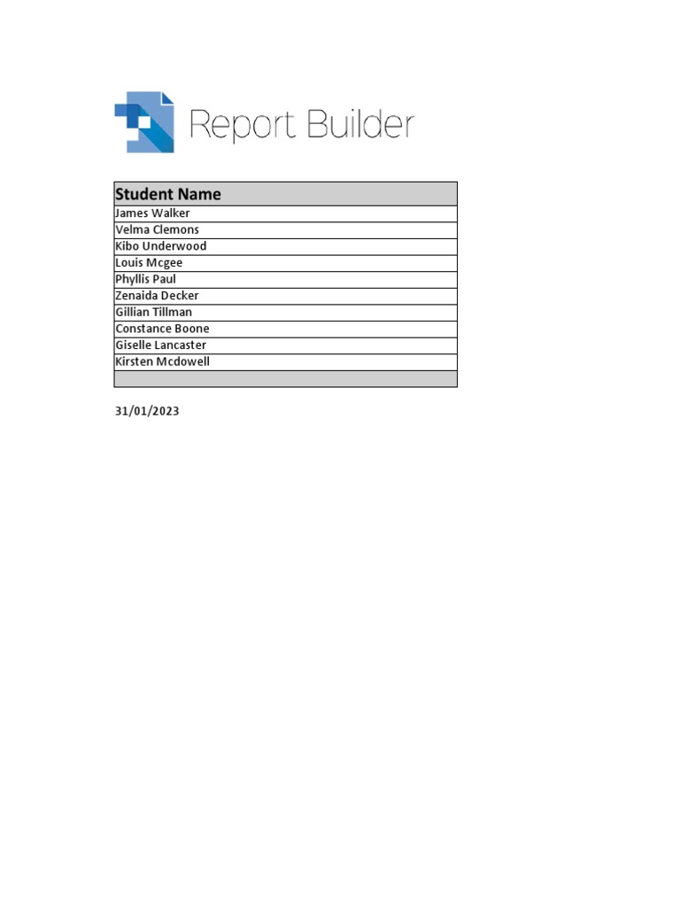 Exam Results List Excel Table | PDF