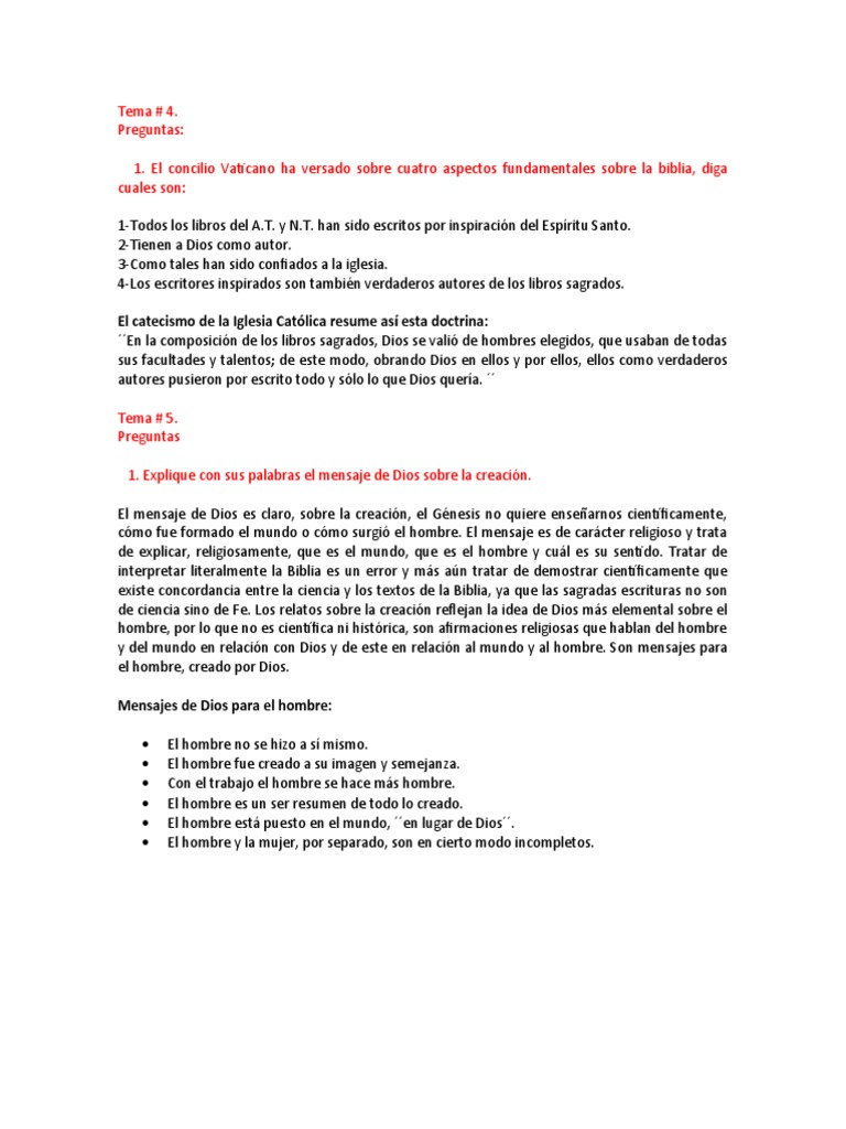 Tema 4-5-6 Respuestas Exámen | PDF | Biblia | Jesús