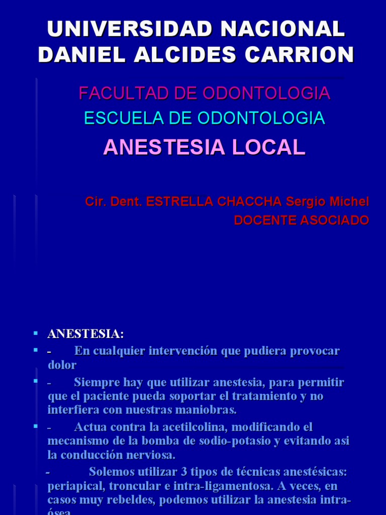 Anestesia Local | PDF | Anestesia | Inyección (medicina) Anestesia Local | PDF | Anestesia | Inyección (medicina)