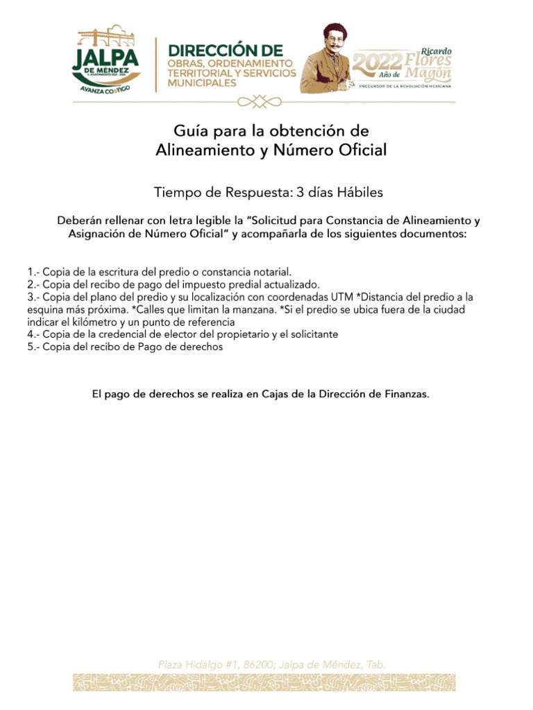 Guia para La Obtencion de Alineamiento y Numero Oficial | PDF
