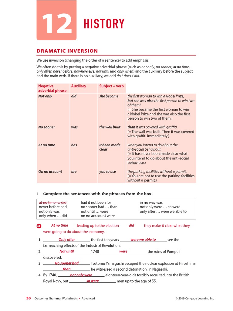 Dramatic Inversion Answer Key | PDF