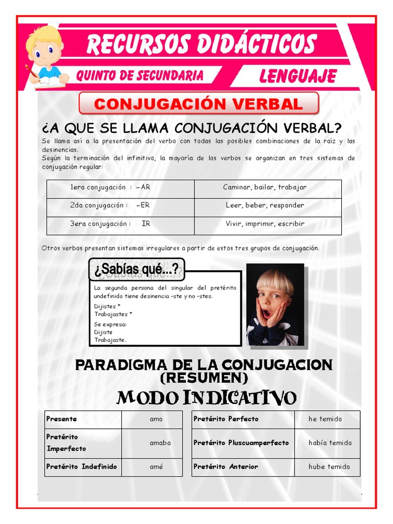 Conjugación Verbal Pdf Verbo Morfología