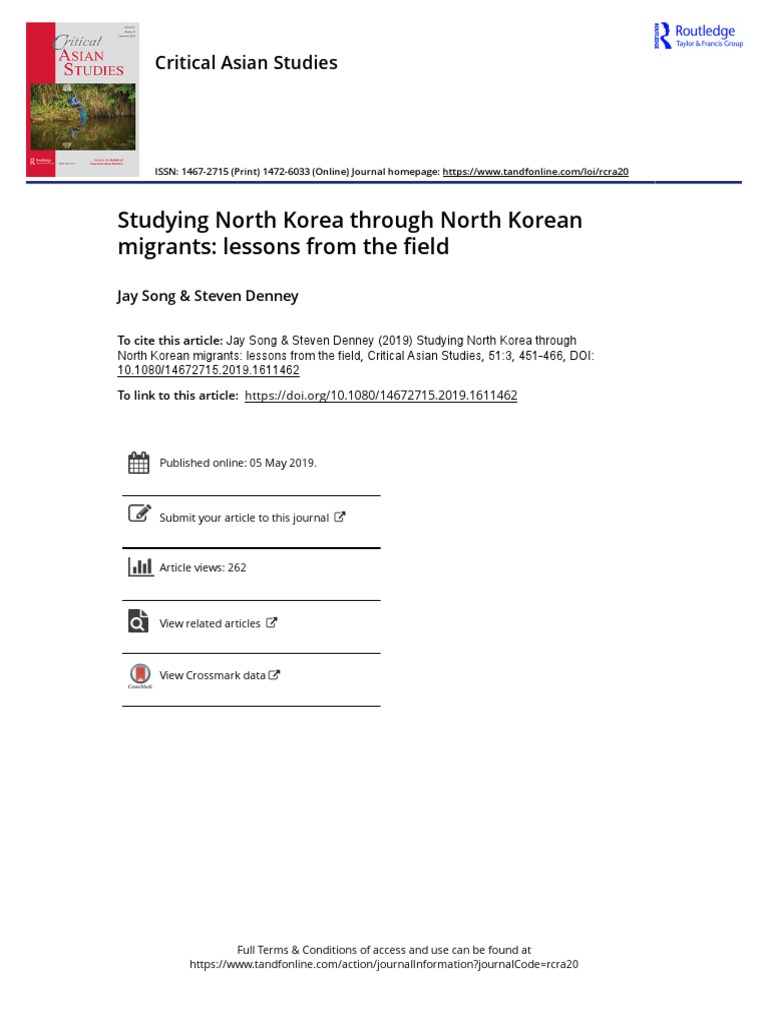 Studying North Korea Through North Korean Migrants | PDF | North Korea ...