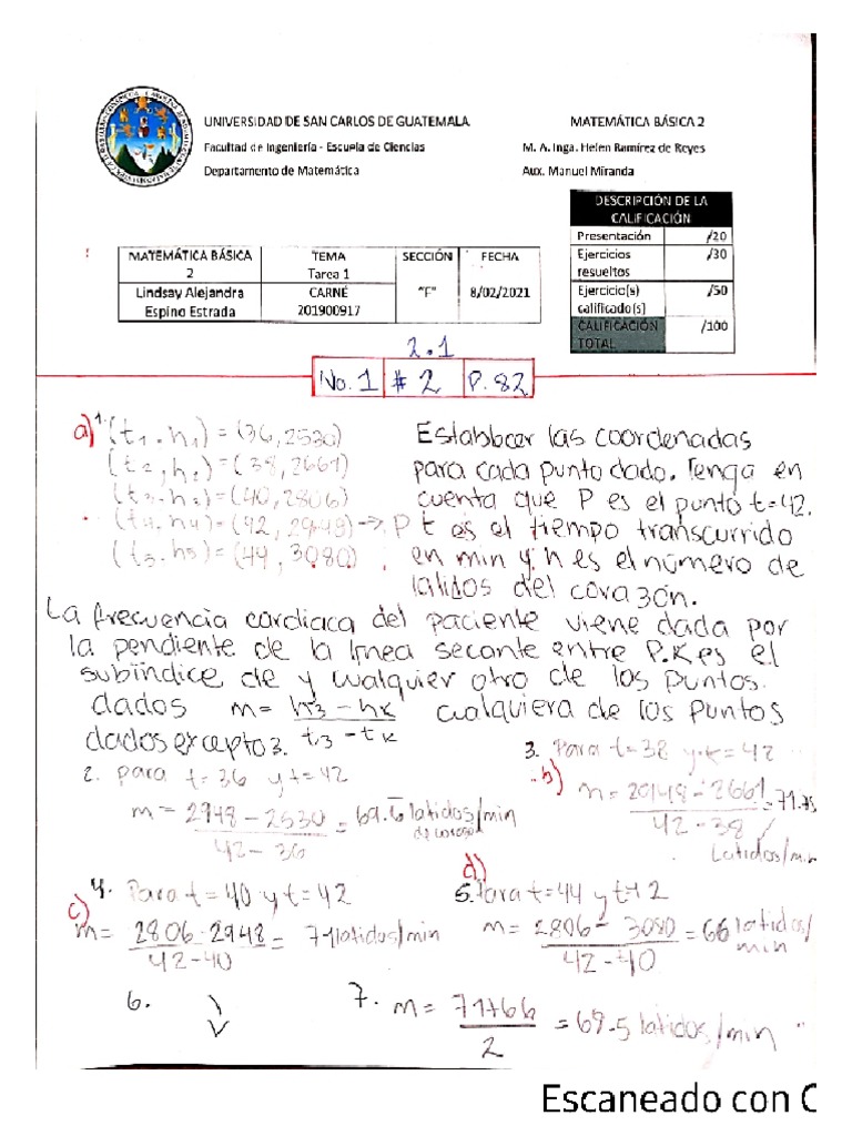 Matemática MB2 Tarea 1 | PDF