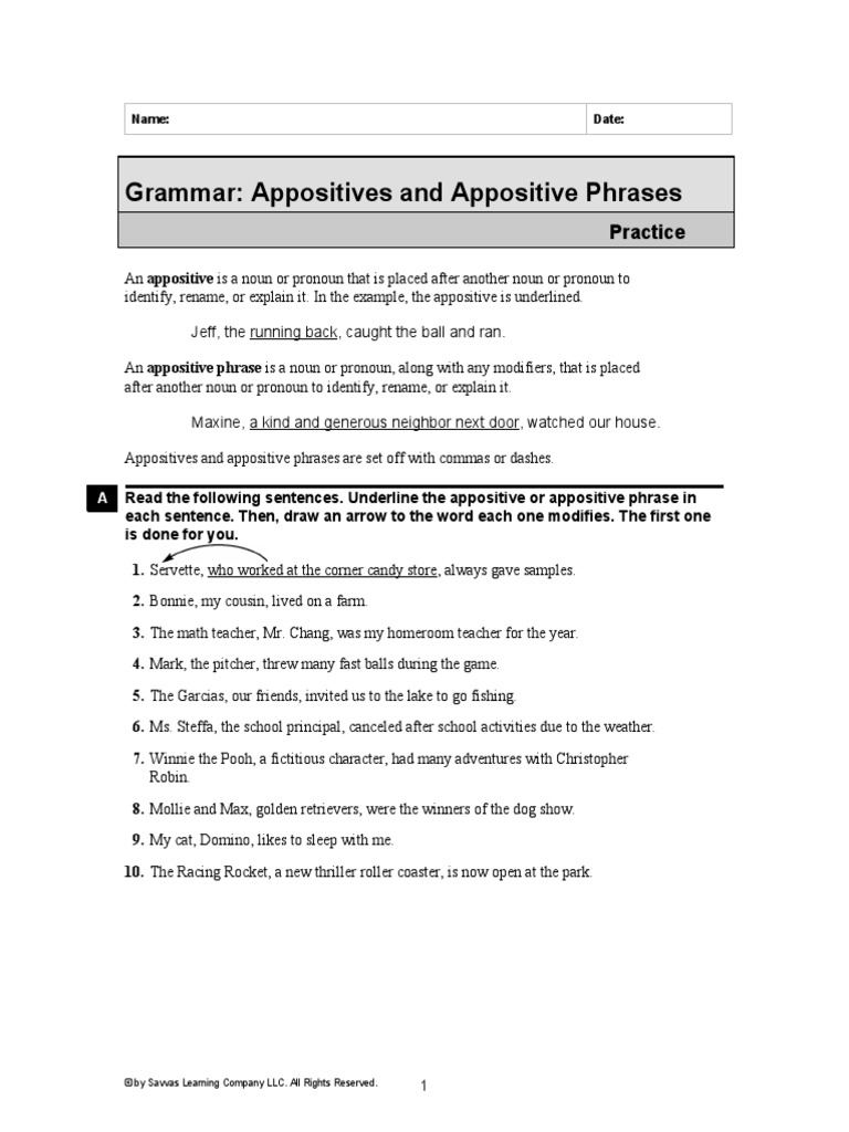 Appositives and Appositive Phrases | PDF | Linguistics | Language Mechanics