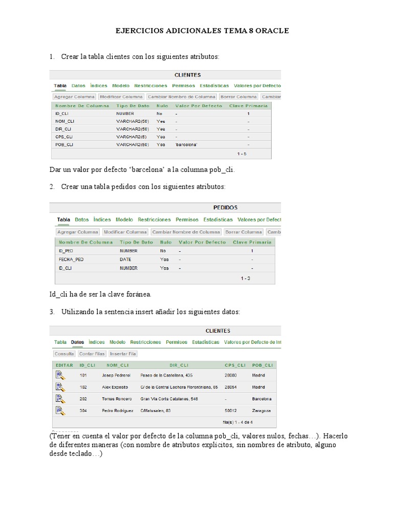 2 Tema - 8 - Ejercicios - Adicionales | PDF