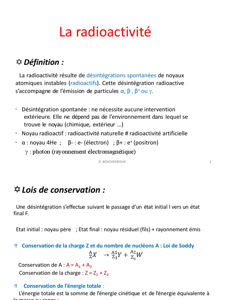 Chapitre 3 - Physique Nucléaire | PDF | Noyau atomique | Radioactivité