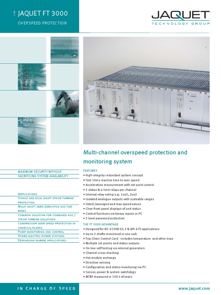 Jaquet FT3000 Multi Channel Overspeed Protection and Monitoring System ...