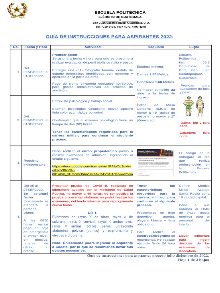 Guia de Instrucciones Aspirantes Preinscritos Año 2022 | PDF Guia de Instrucciones Aspirantes Preinscritos Año 2022 | PDF