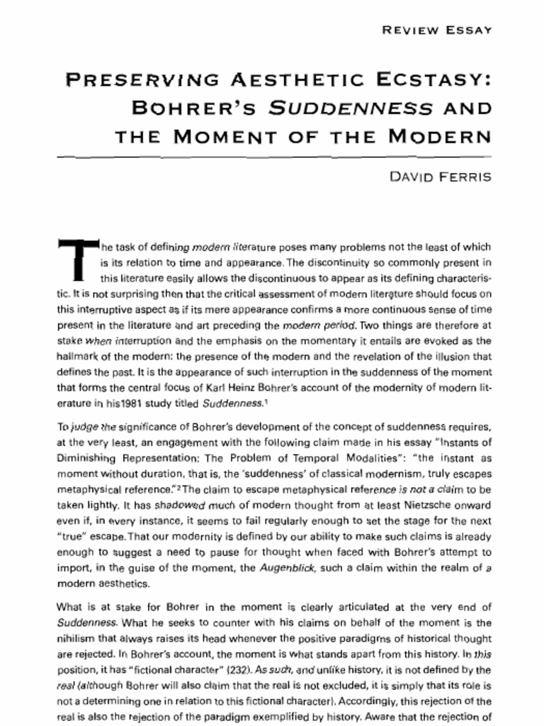 Artigo Preserving Aesthetic Ecstasy Bohrers | PDF