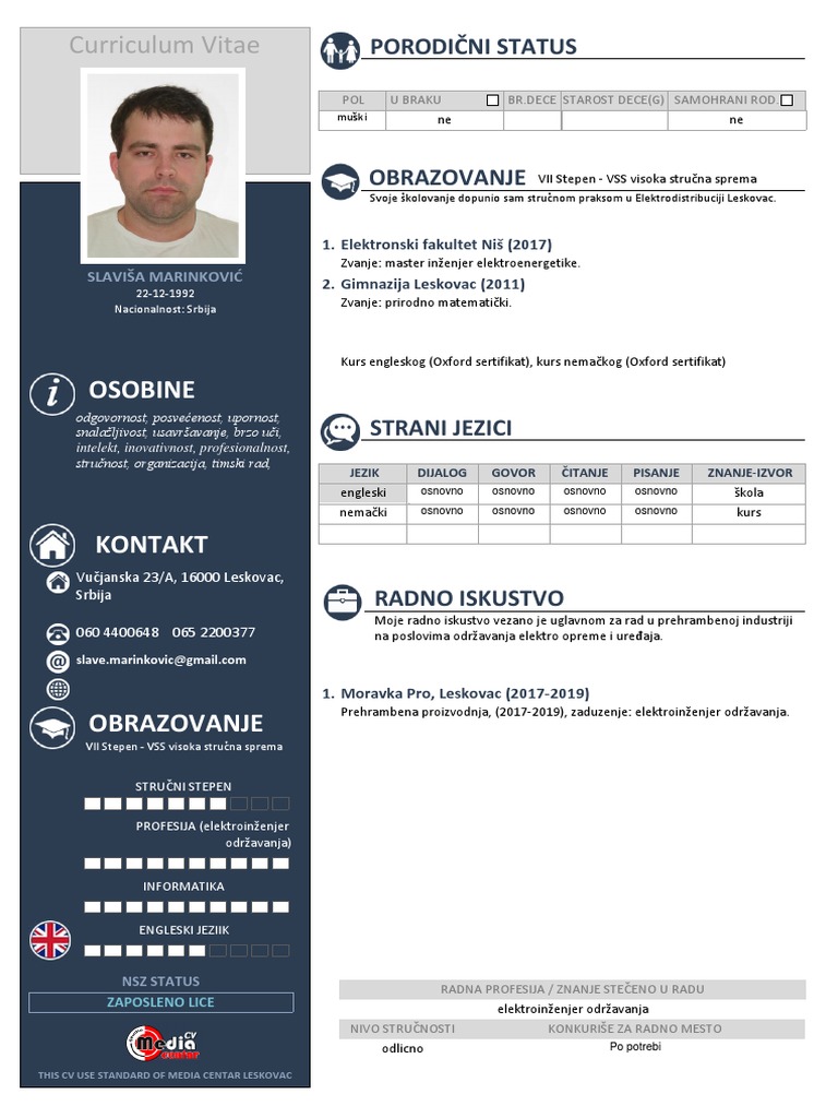 CV SRB Slaviša | PDF