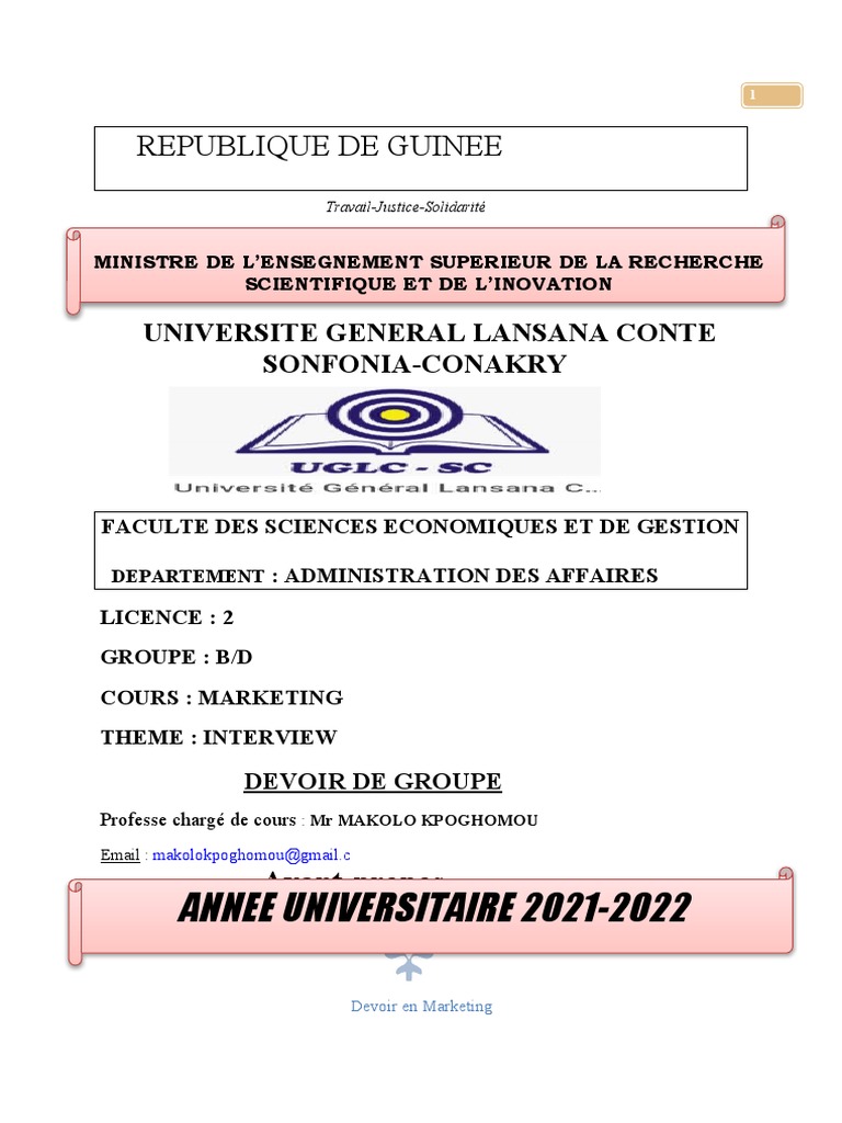 Devoir Marketing | PDF | Business | Commercialisation