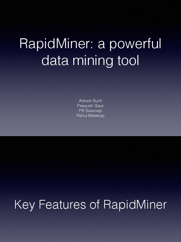 Rapid Miner Presentation | PDF