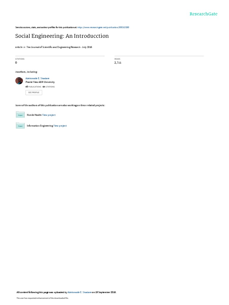 Social Engineering | PDF | Social Engineering (Security) | Phishing