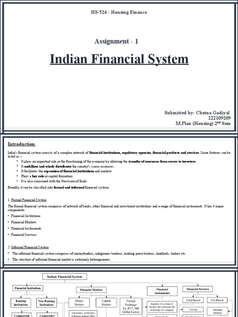 Indian Financial System | PDF | Financial Markets | Stocks