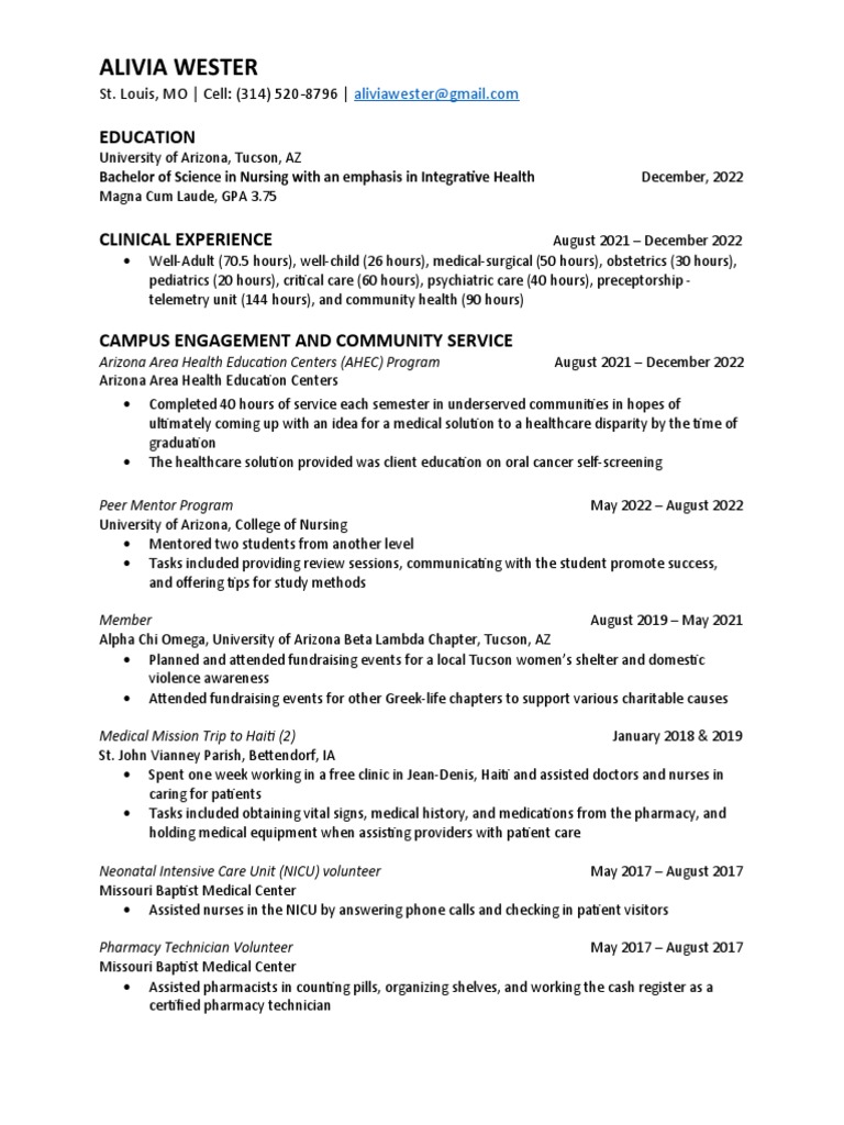 Job Application Resume Updated | PDF | Pharmacy | Nursing