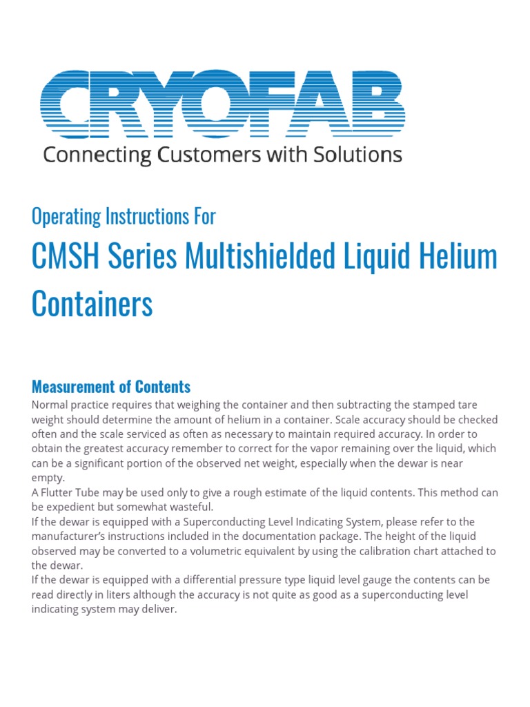 Medición de Contenido Dewar CRYOFAB | PDF | Finanzas y dinero