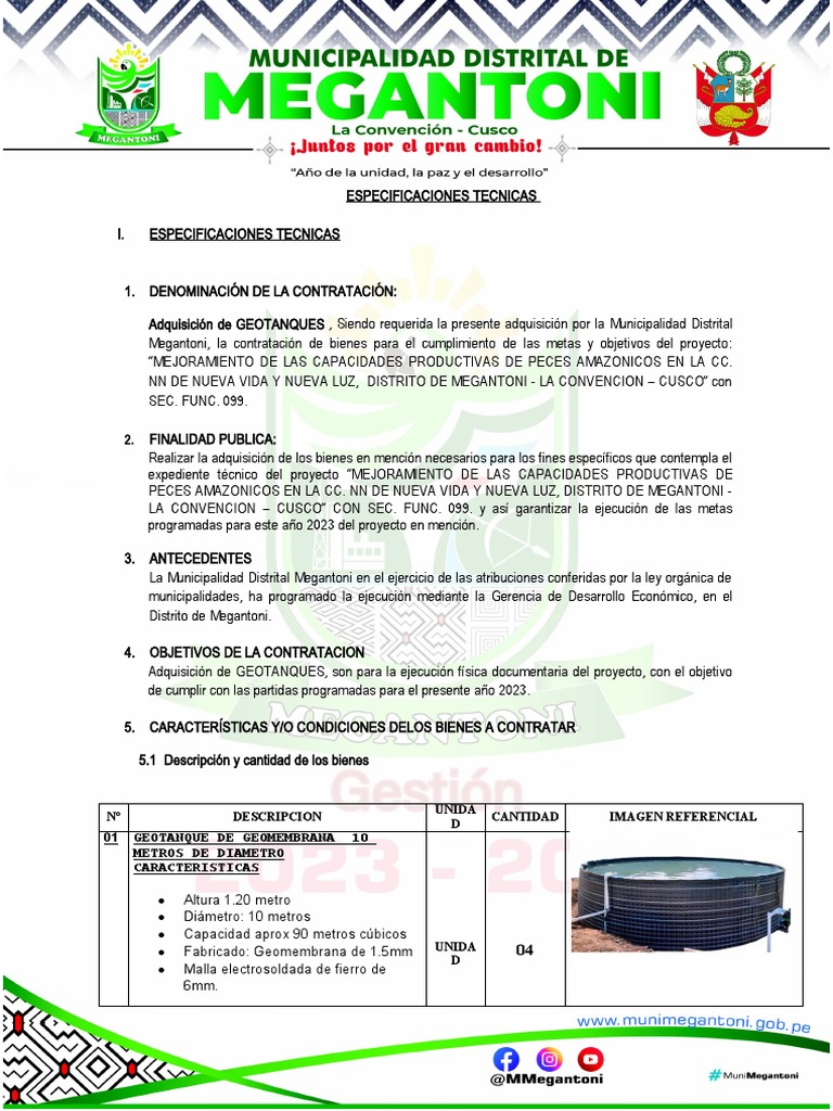 REQ N° 025-0241 ADQUISICION DE GEOTANQUES | PDF | Transporte