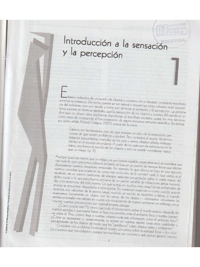 Sensacion &percepcion (Un Enfoque Integrador) Cap 1 | PDF