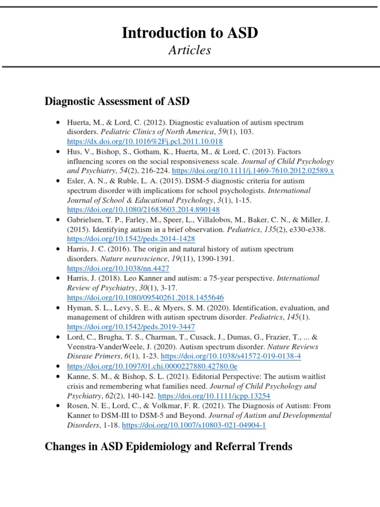 ASD Training Articles-2021 | PDF | Autism Spectrum | Developmental Disorder