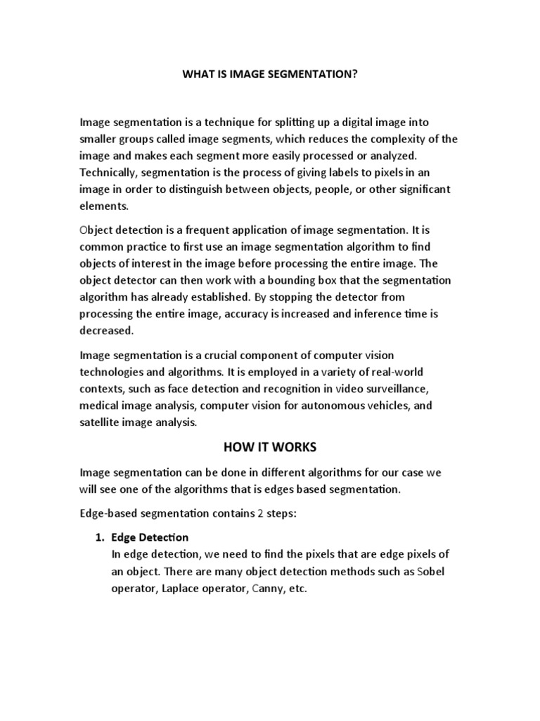 What Is Image Segmentation | PDF