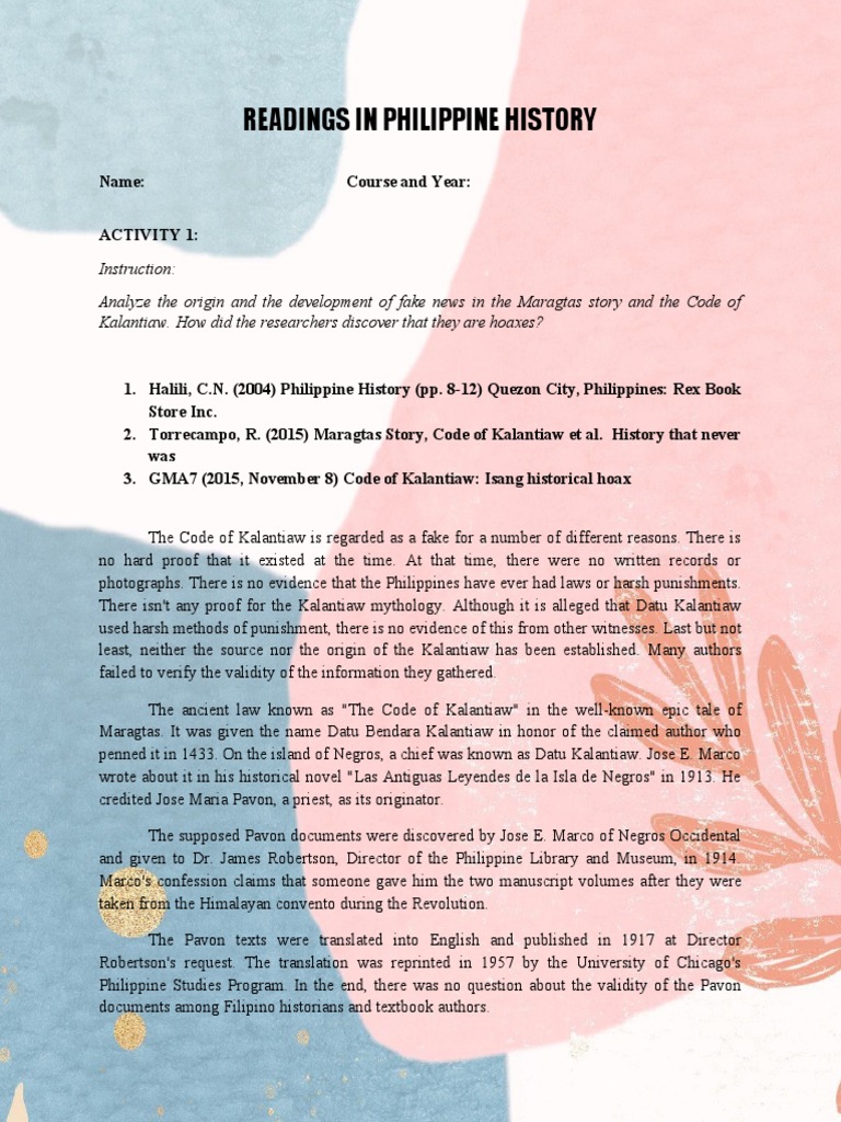 Dissecting the Kalantiaw Hoax | PDF