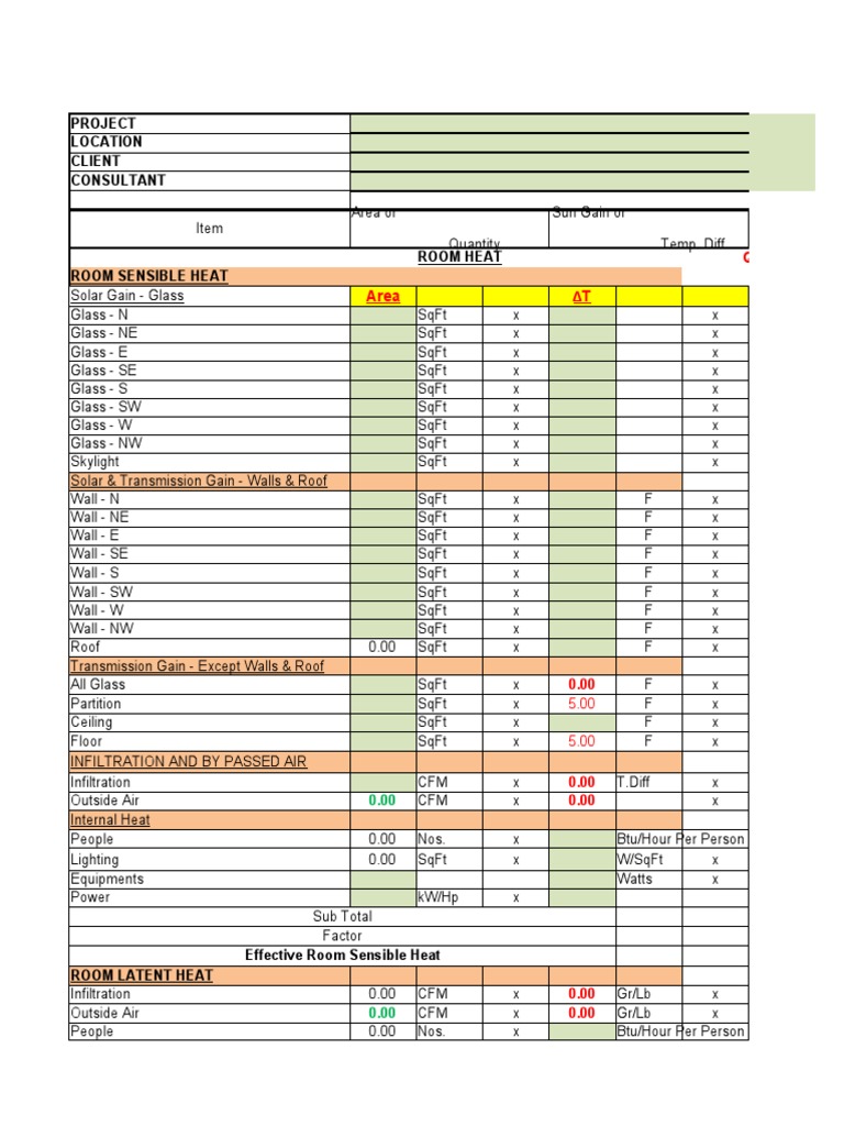 001 E-20-COOLING-LOAD-SHEET-IP-units | PDF | Ventilation (Architecture ...