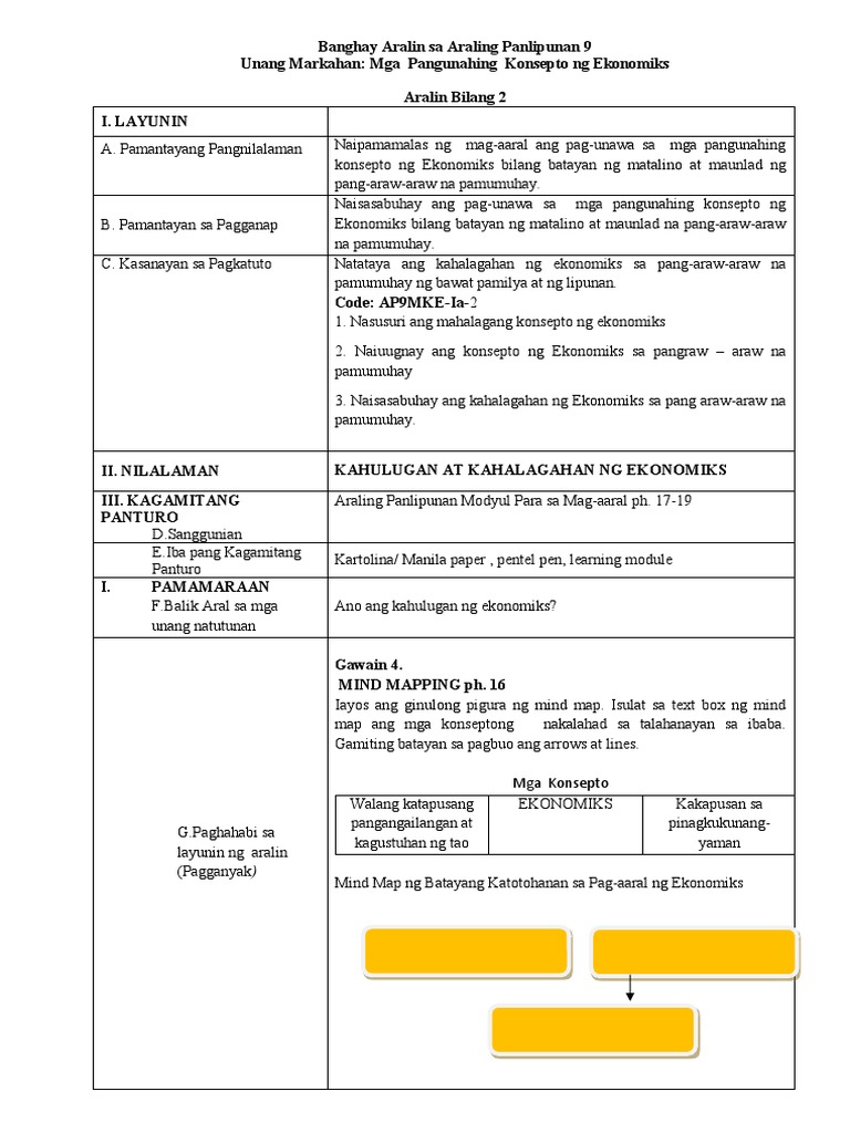 UNANG MARKAHAN Aralin 2 | PDF